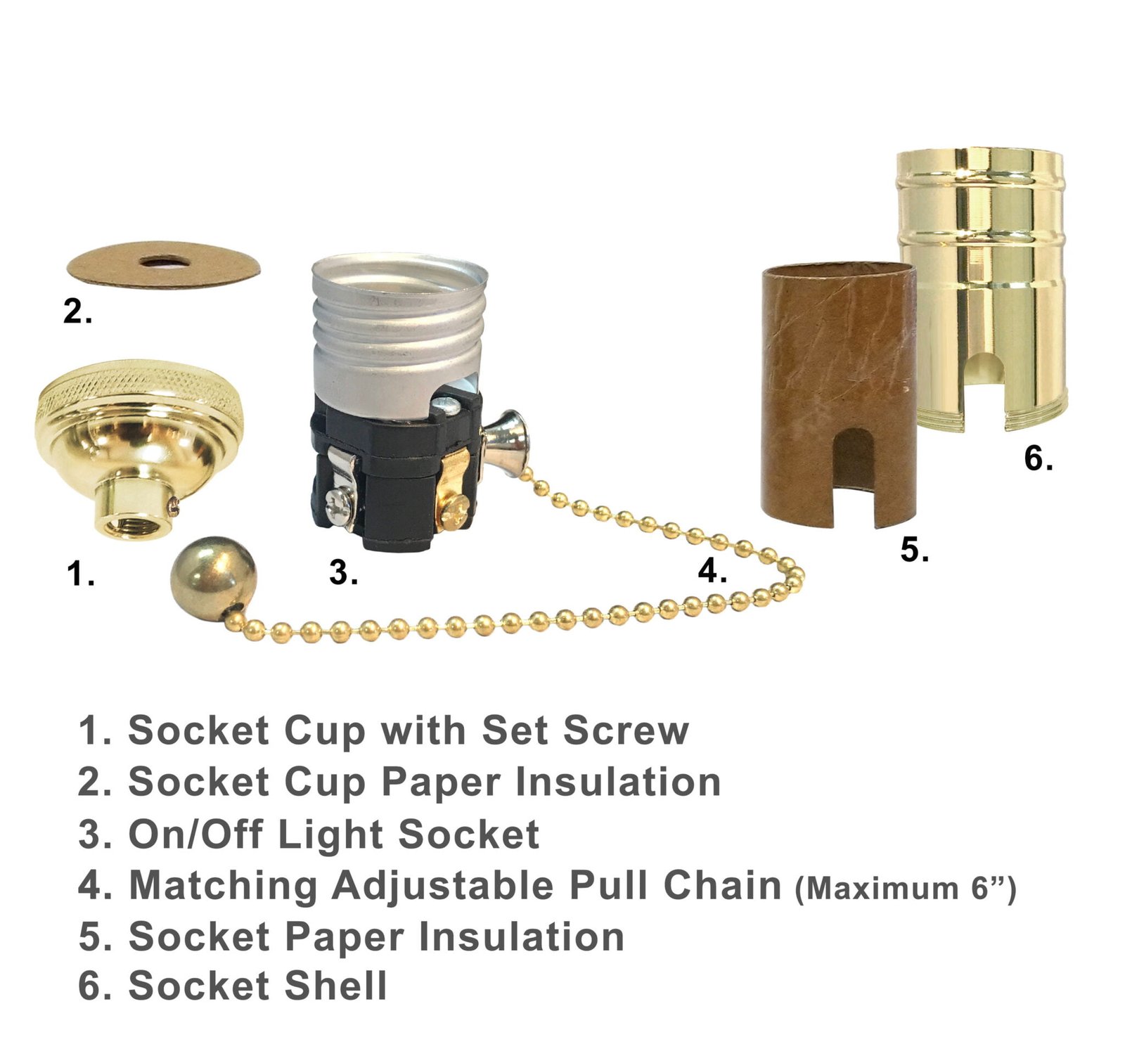 Vintage Off/On Pull Chain Lamp Socket with Solid Metal Cast Shell, E26 ...